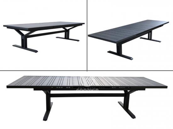 China Outdoor Furniture Aluminum Frame Extendable Dining Table Set ...